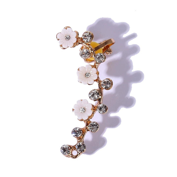 E1564 - Hollow Diamond Floral Clip Earrings – Mirror Mirror